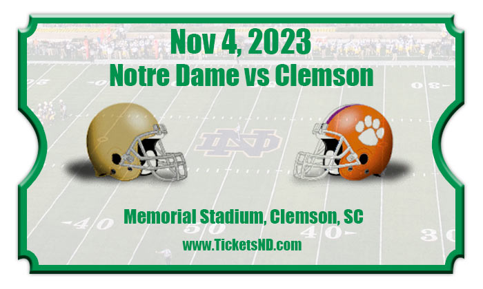 Notre Dame Fighting Irish Vs Clemson Tigers Football Tickets Nov 4 2023